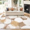Modern Contemporary Area Rug, Geometry Abstract Circle Printed Non-Slip ...