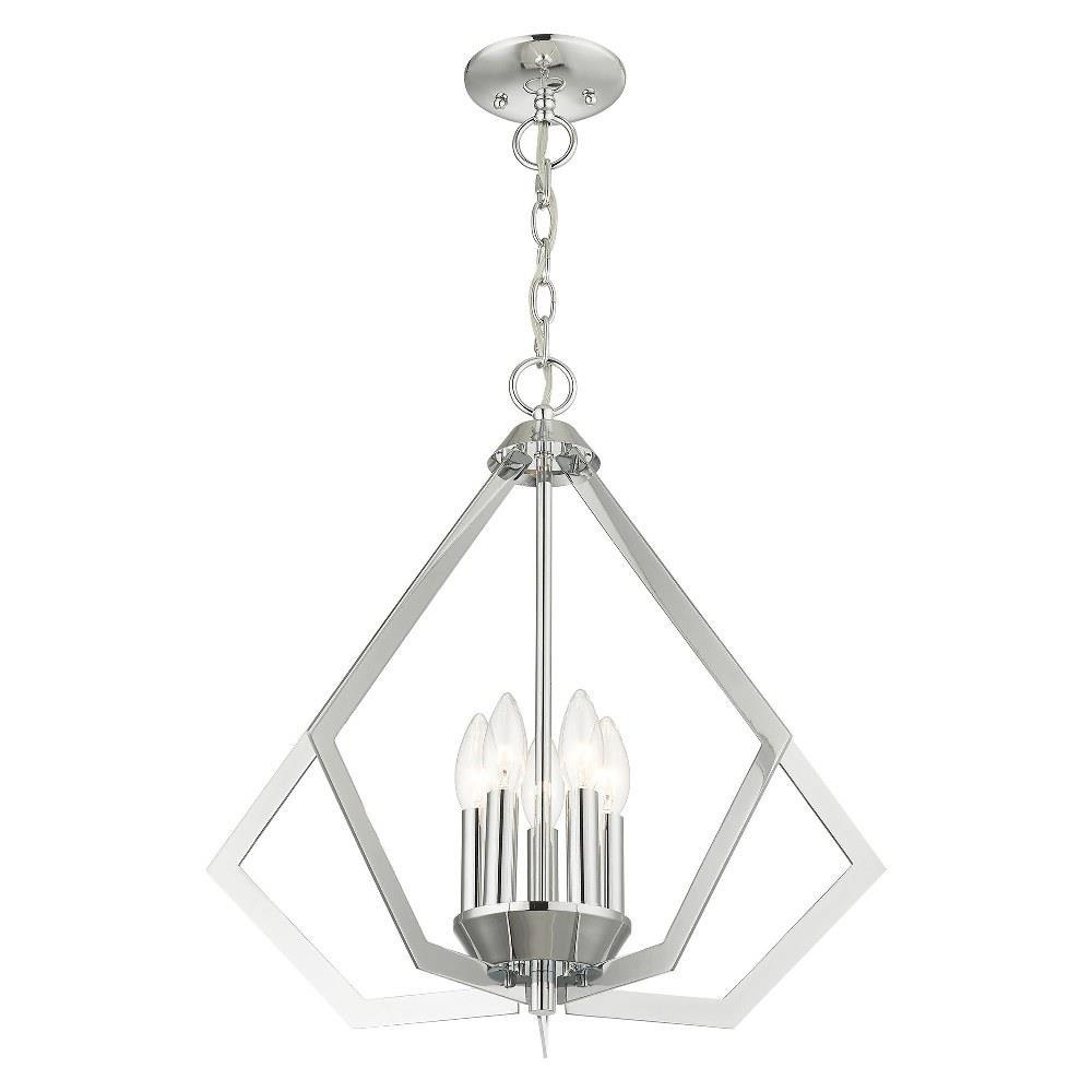 Modern Contemporary Five Light Chandelier-Polished Chrome Finish Bailey ...