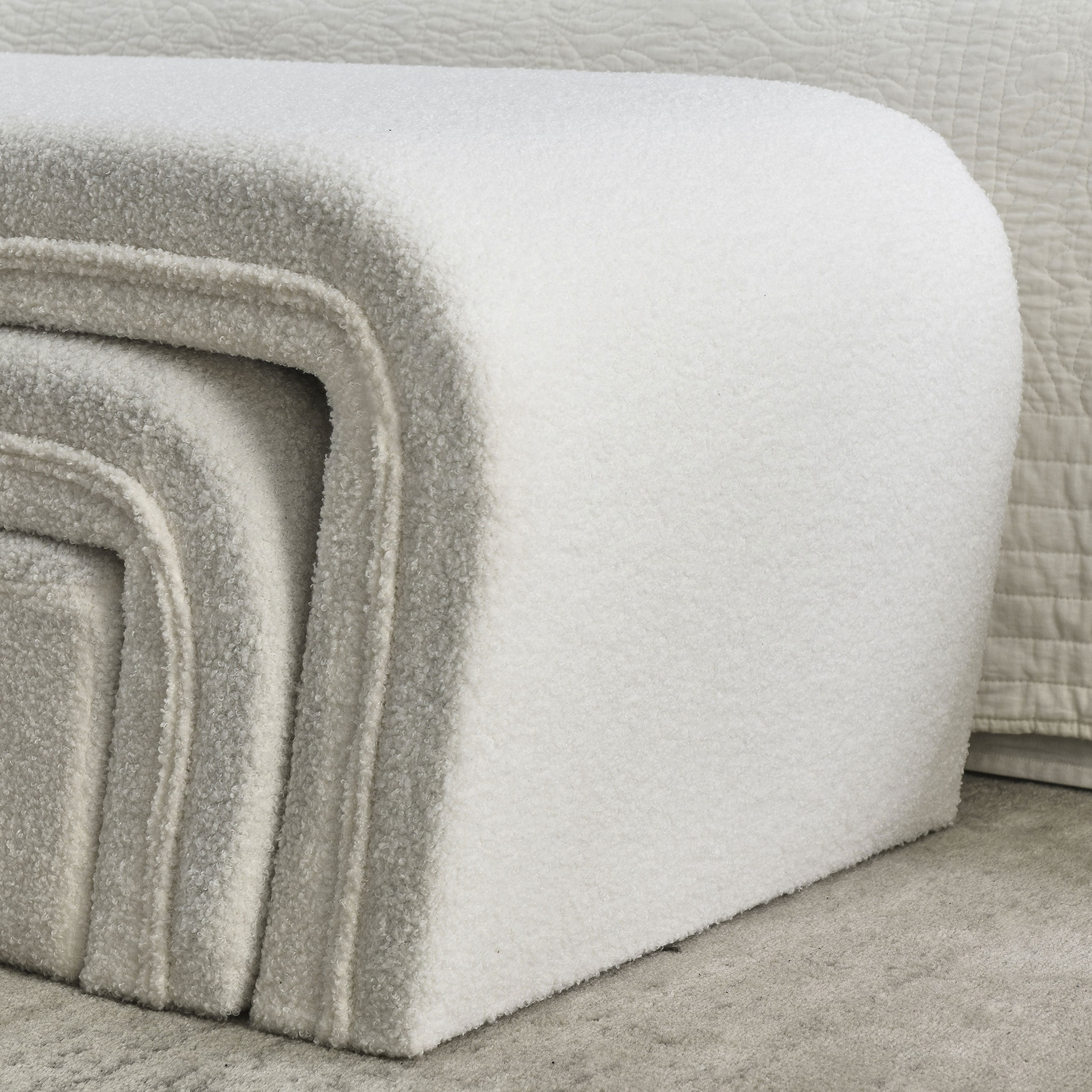 Modern Contemporary Upholstered Nesting Bench White - Walmart.com