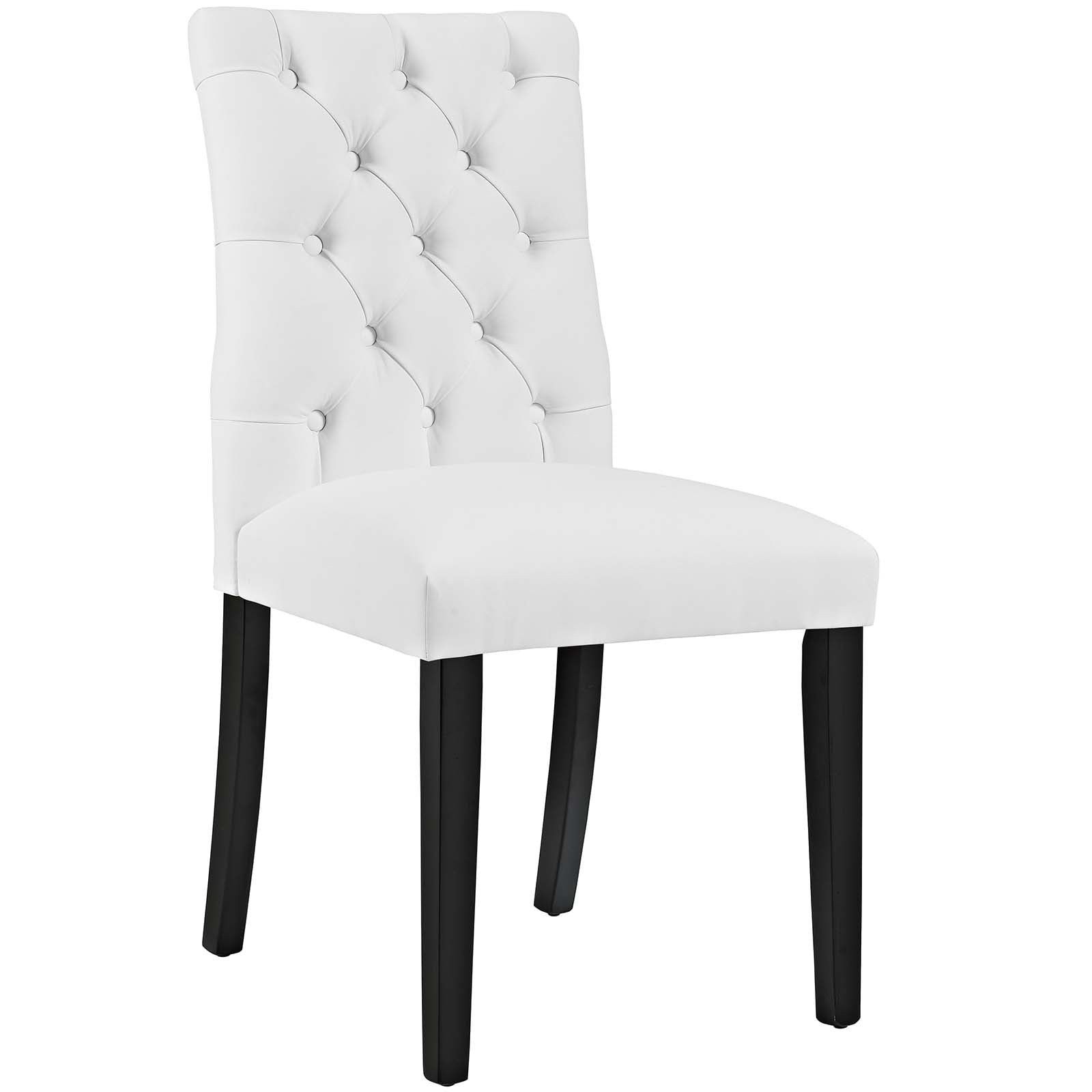 Modà Modern Urban Dining Chair, White Faux Leather, Wood Legs, Dense ...