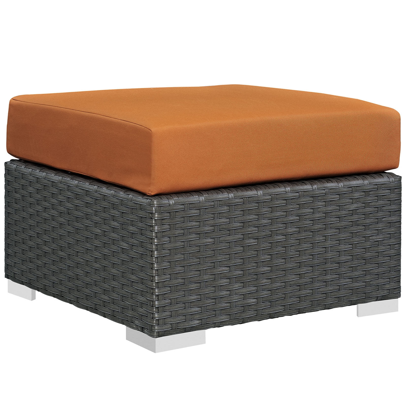 Modern Contemporary Urban Design Outdoor Patio Balcony Ottoman, Orange ...