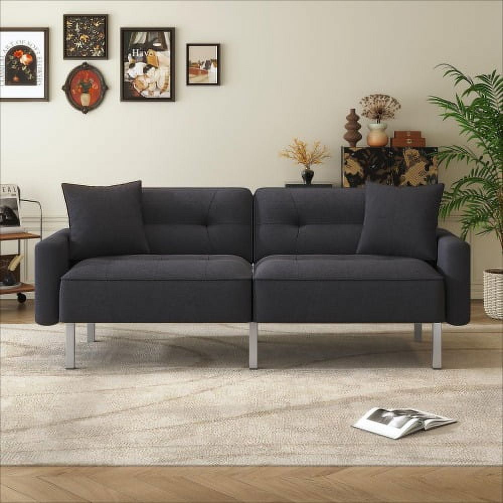 Modern Convertible Folding Futon Sofa bed with Adjustable Backrest ...