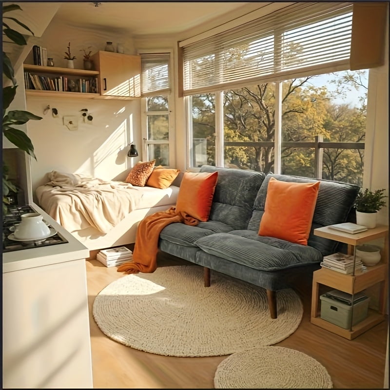 Modern Convertible Futon Sofa Bed - Space-Saving Sleeper Loveseat Couch ...