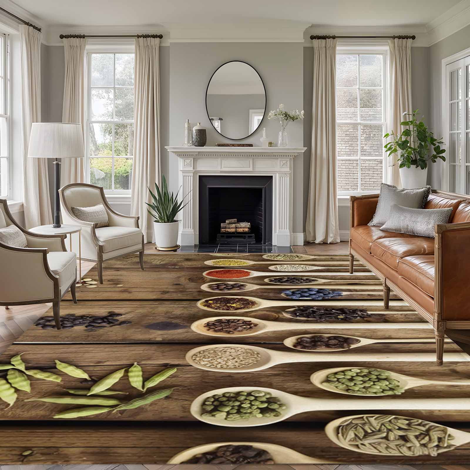 Modern Cooking Area Rugs 6'x9', Washable Small Throw Rugs for Kitchen ...