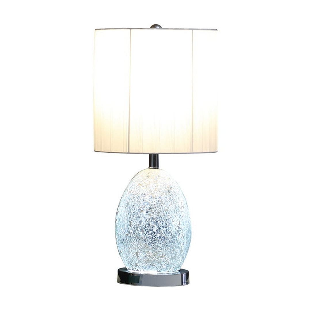 Modern Corded 3-Way Touch Lamp Egg Shape Glass & Metal Table Desk Lamp ...