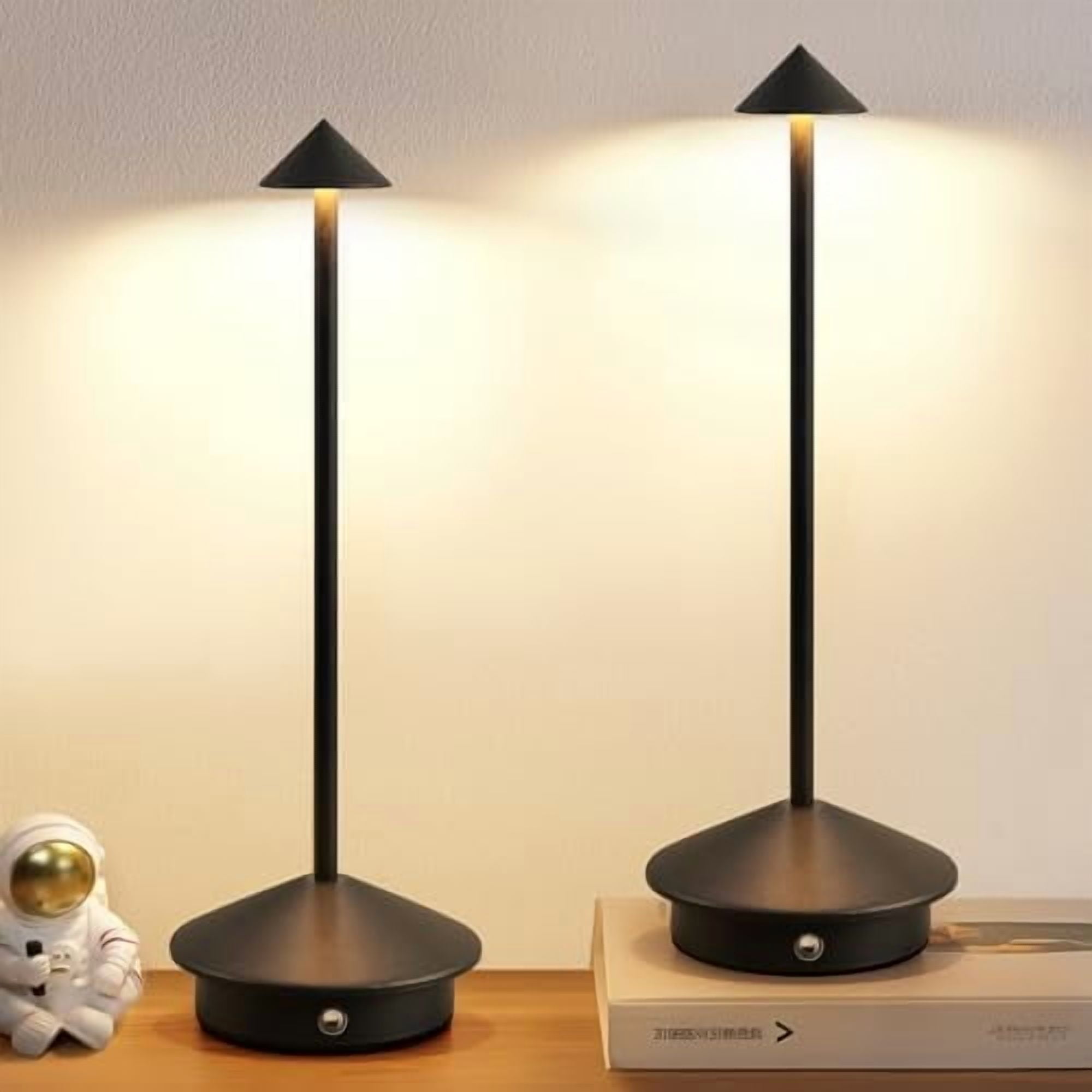 Modern Cordless Table Lamp Set of 2, Portable LED Desk Lamps, 5000mAh ...