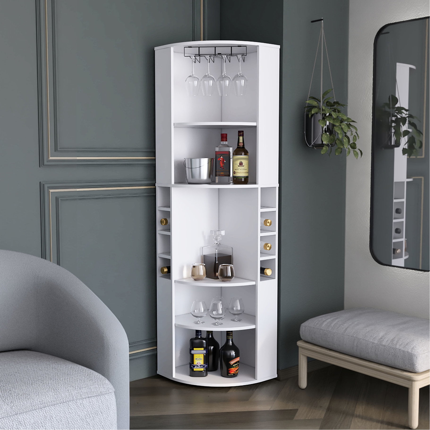 Modern Corner Bar Storage | Useful in Main Living Space | Particle ...