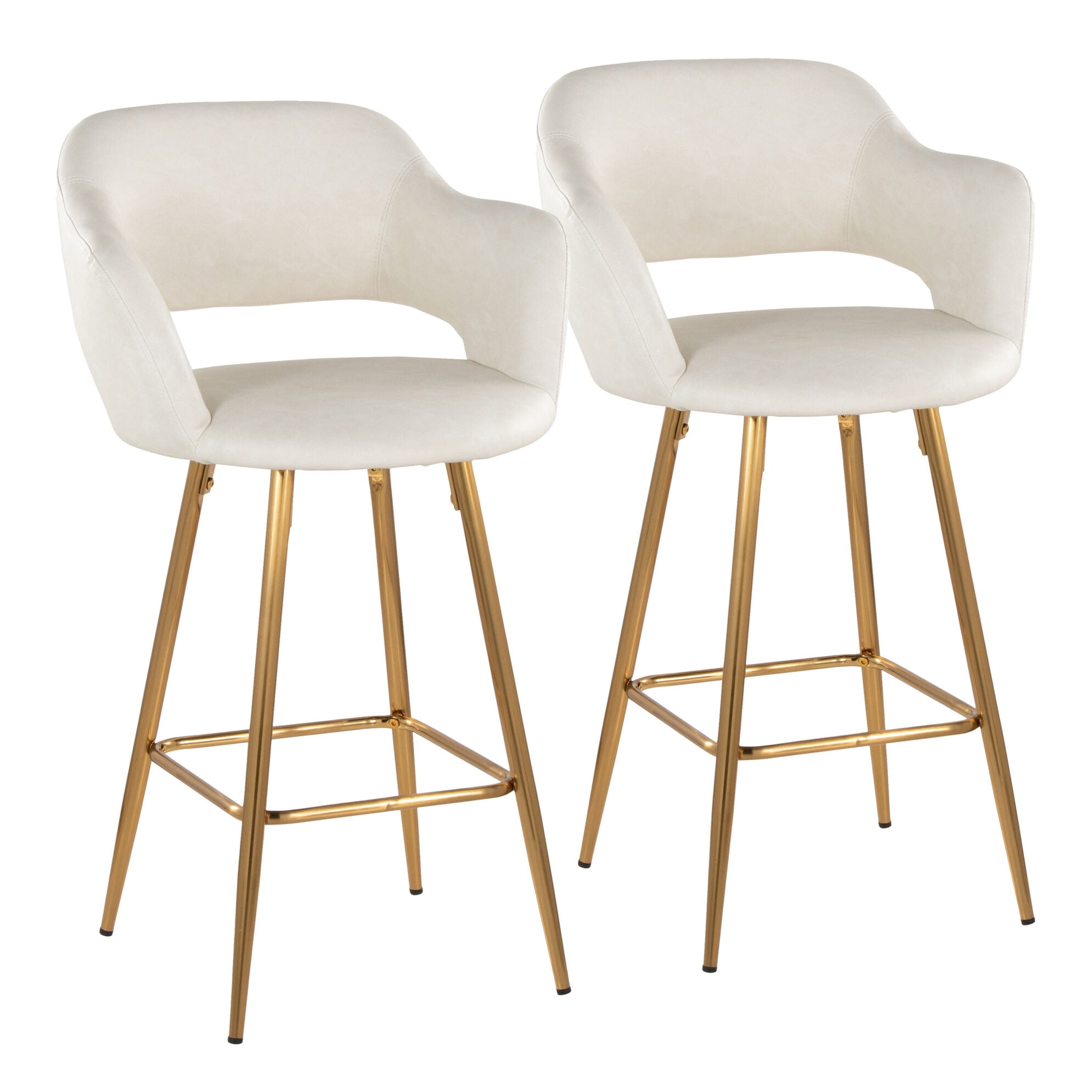 Modern Counter-Height Bar Stool Set of 2, 26" Fixed-Height Bar Chair ...