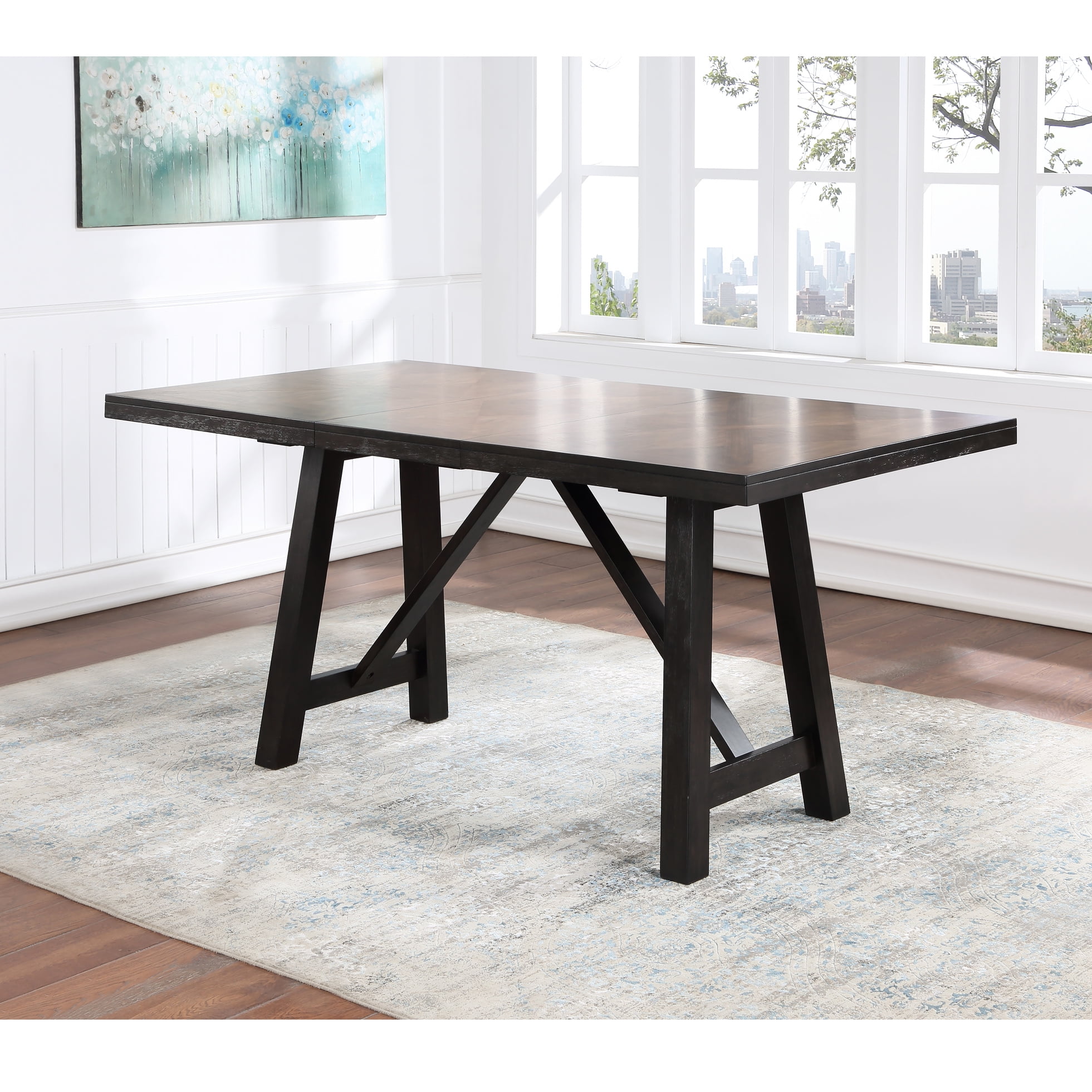 Modern Counter Table With 18" Leaf In Dark Brown Leaf. Manufactured ...