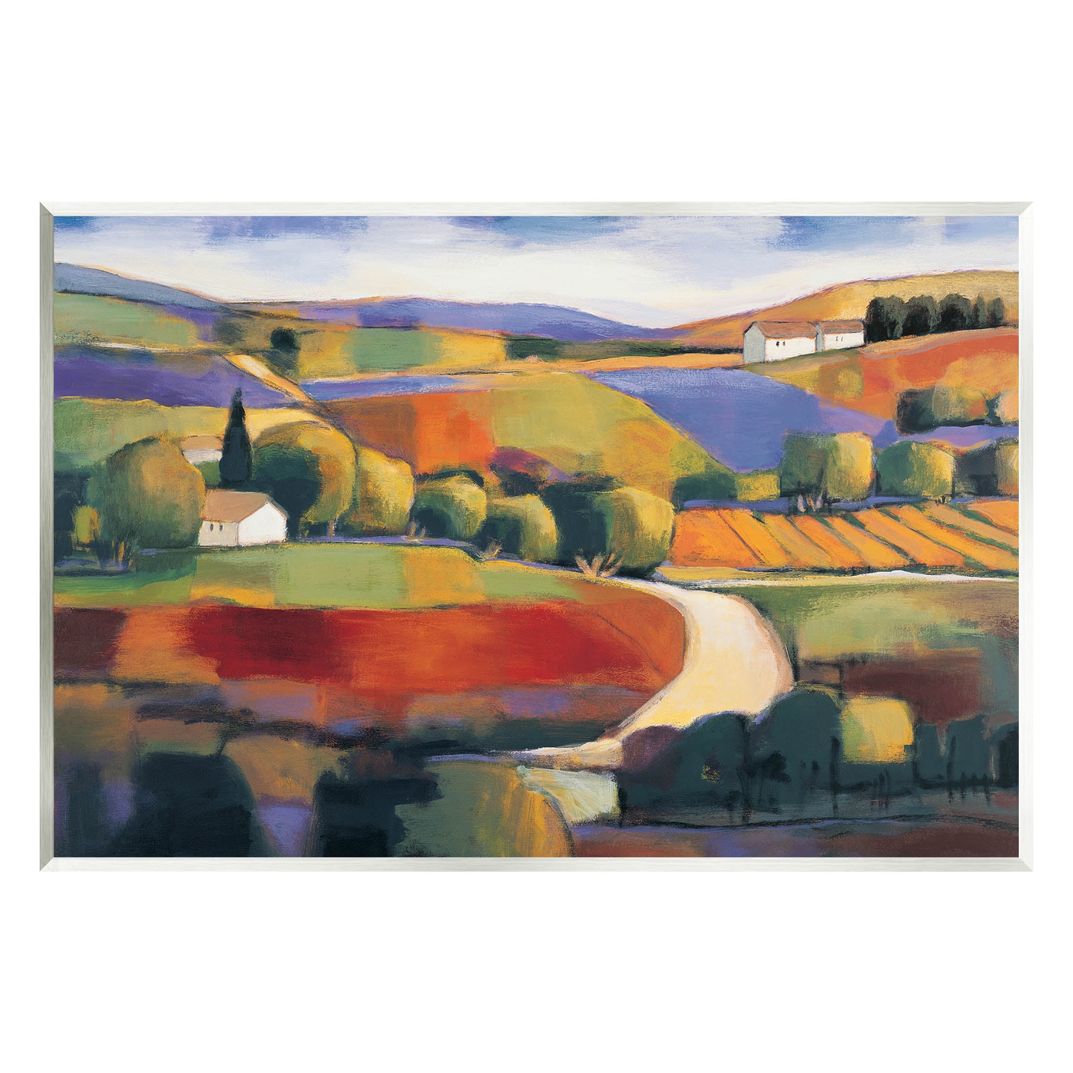 Modern Countryside Farm Town Landscape Painting Unframed Art Print Wall ...