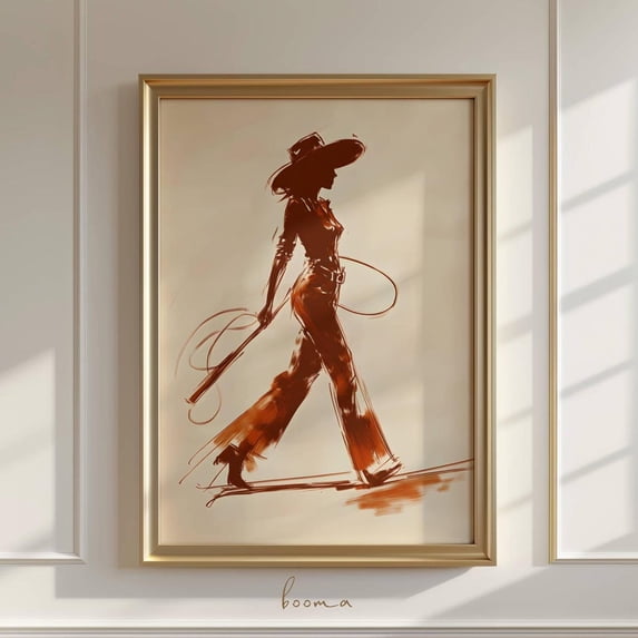 Modern Cowgirl Art Western Style Decor Modern Western Poster Minimalist ...