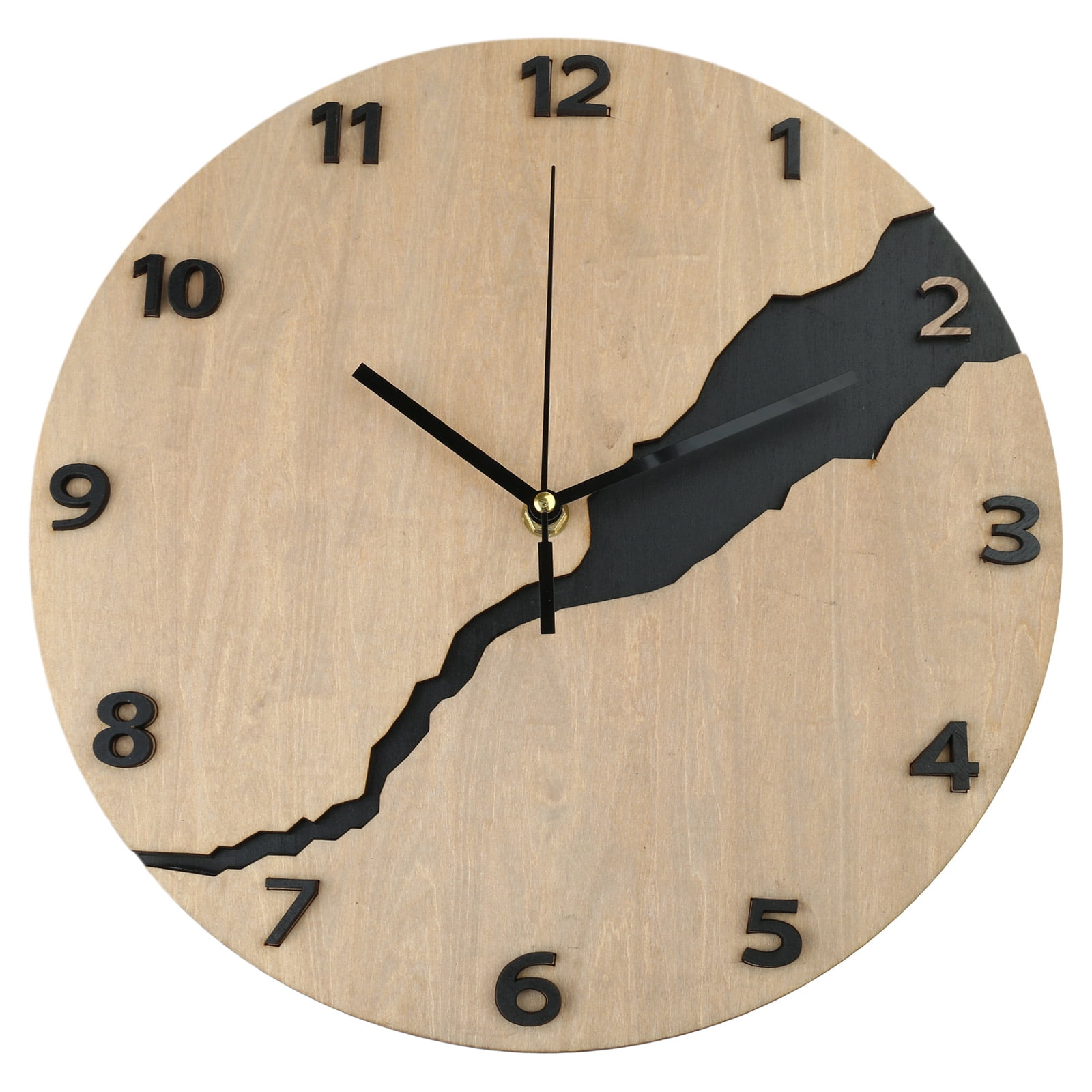Modern Cracked Pattern Wall Clock without Ticking Sounds 30cm Clocks ...