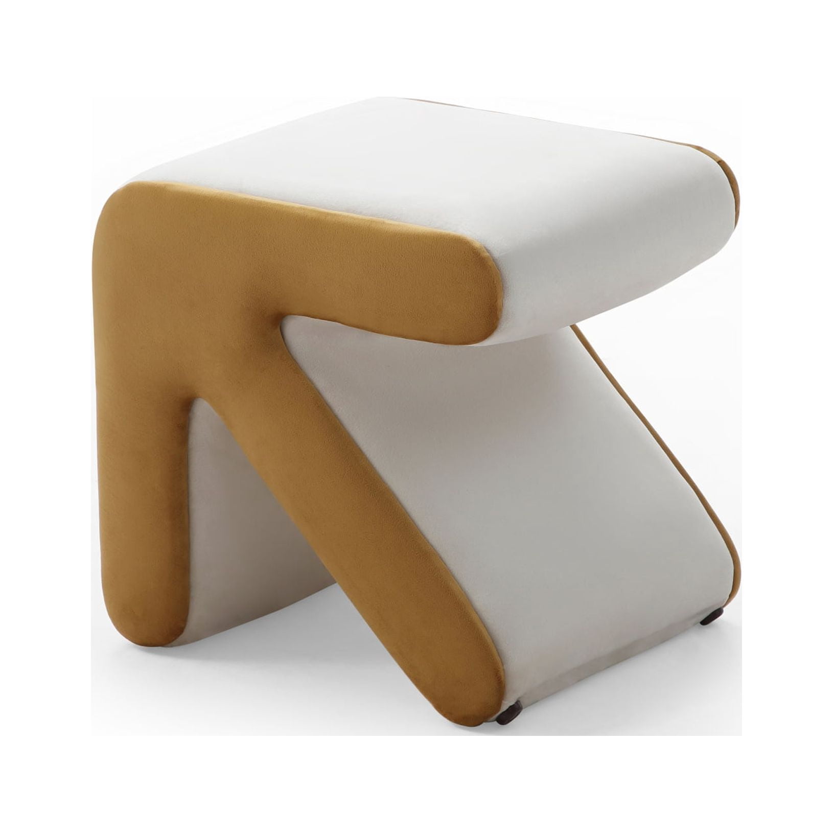 Modern Creative Arrow Design Ottoman, Velvet Upholstered Multifaceted ...