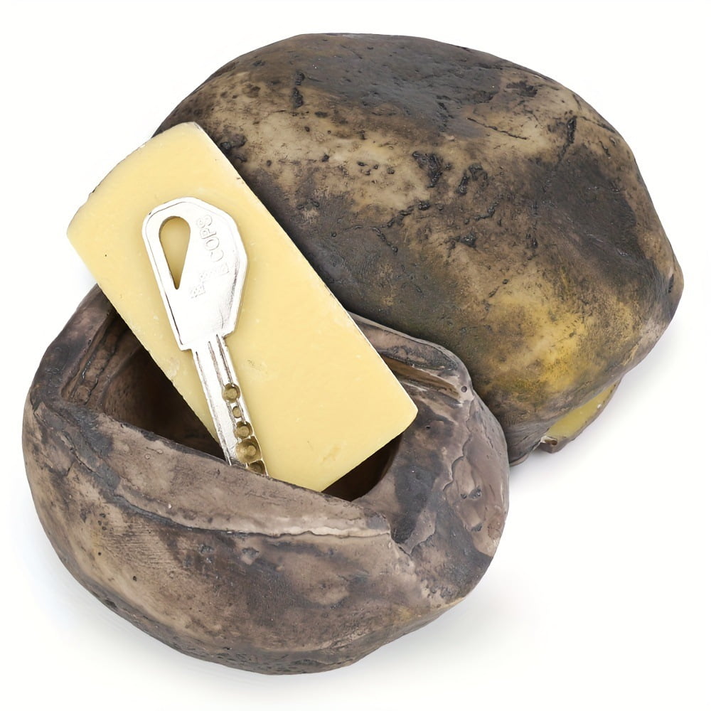 Modern Creative Resin Fake Rock Key Holder - Outdoor Garden Decor ...