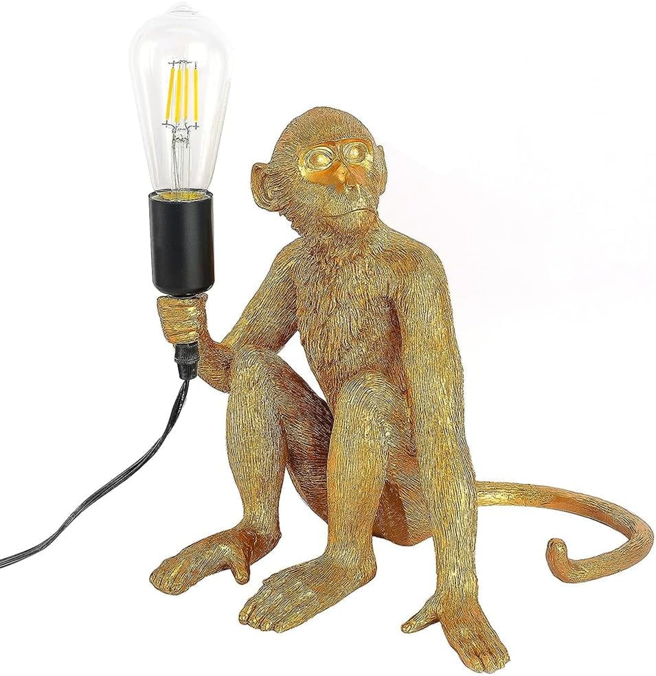 Modern Creative Table Light Monkey Desk Lamp, Resin Sitting Monkey ...