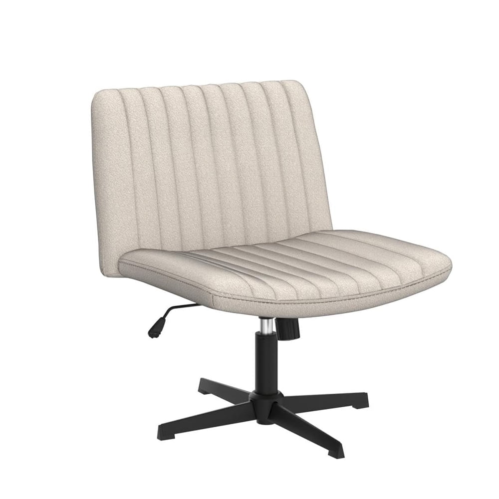 Modern Criss Cross Chair, Comfy Mid Back Office Desk Chair No Wheels ...