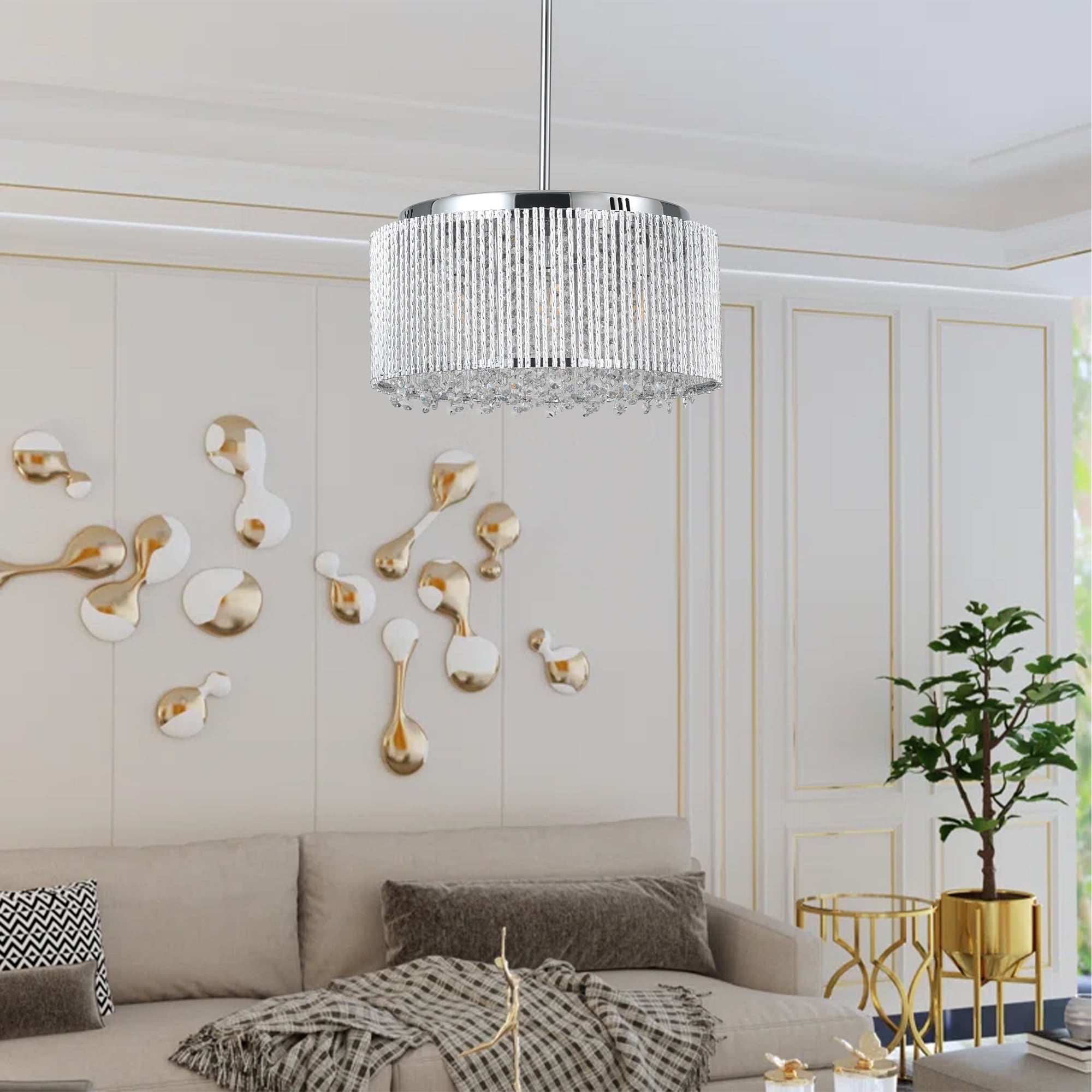 Modern Crystal Chandelier for Living-Room Round Cristal Lamp Luxury ...