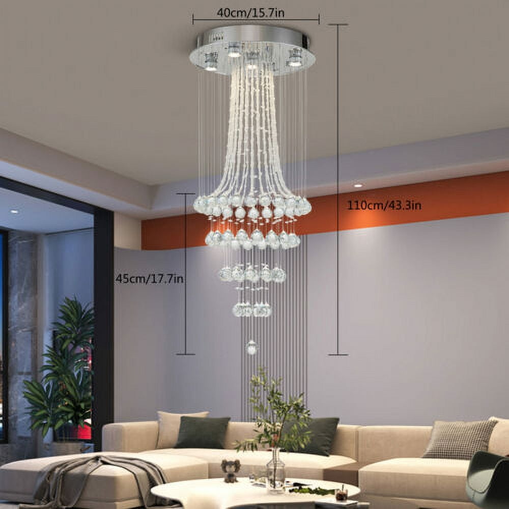 Modern Crystal K9 Chandelier Rain Drop Pendant Lamp Ceiling Light ...
