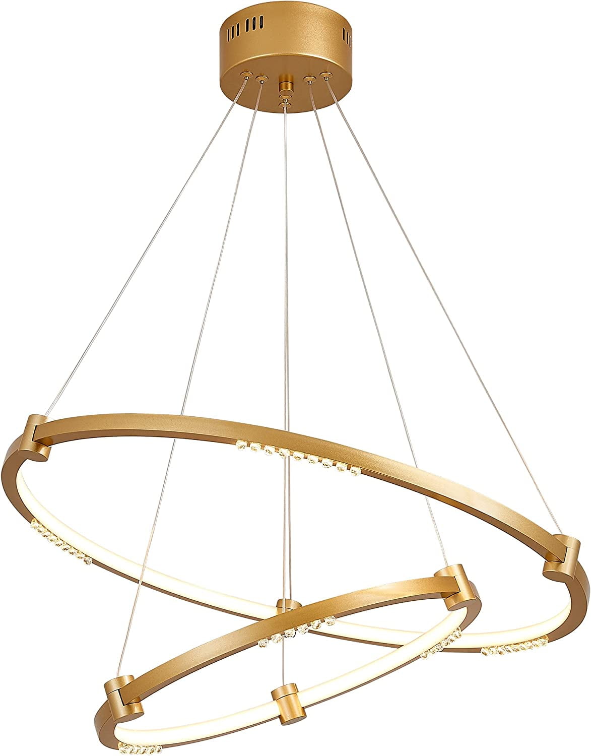 Modern Crystal Rings Chandelier, Contemporary LED Pendant Lighting ...