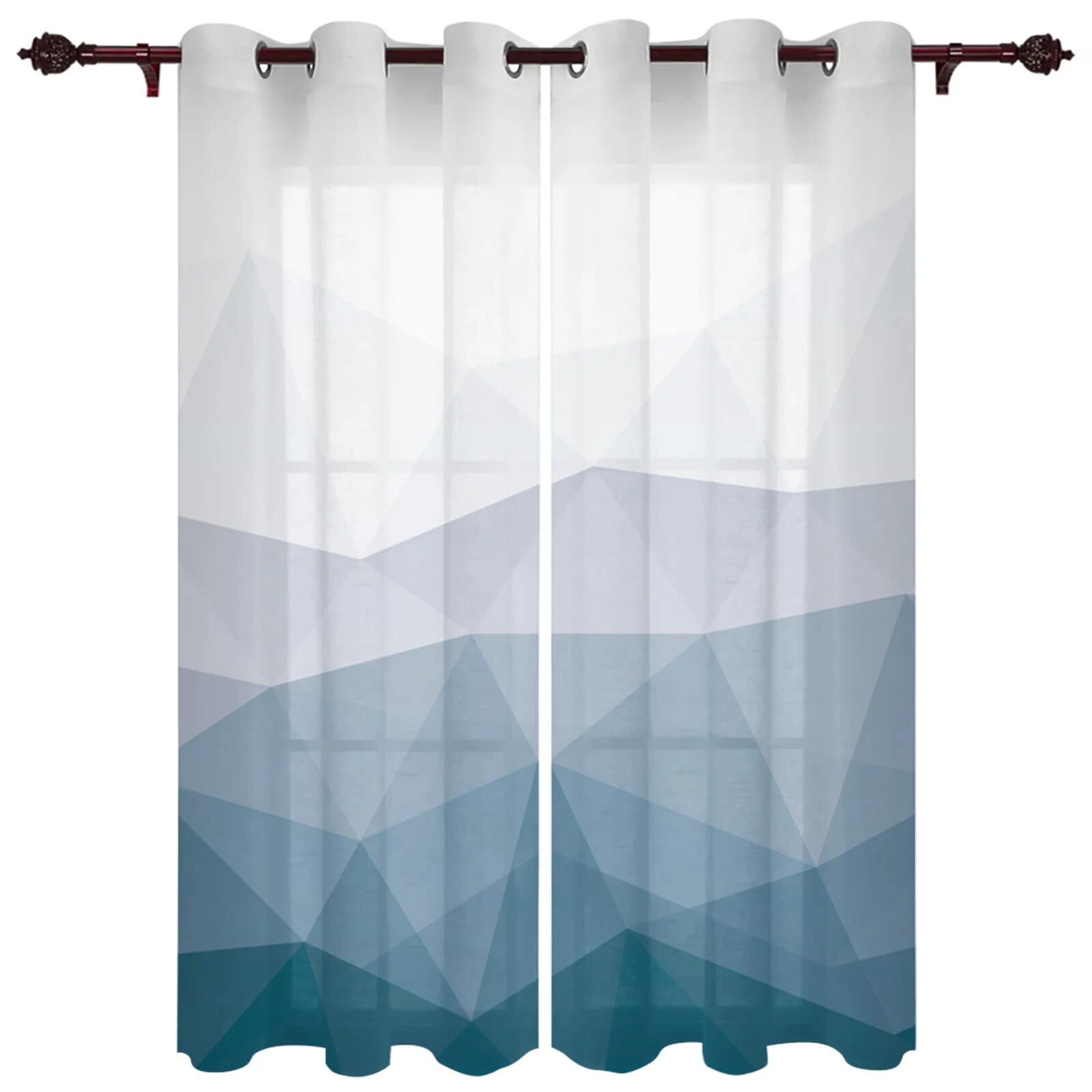 Modern Curtains Triangle Blue Gradient Baby Room Bedroom Creative ...