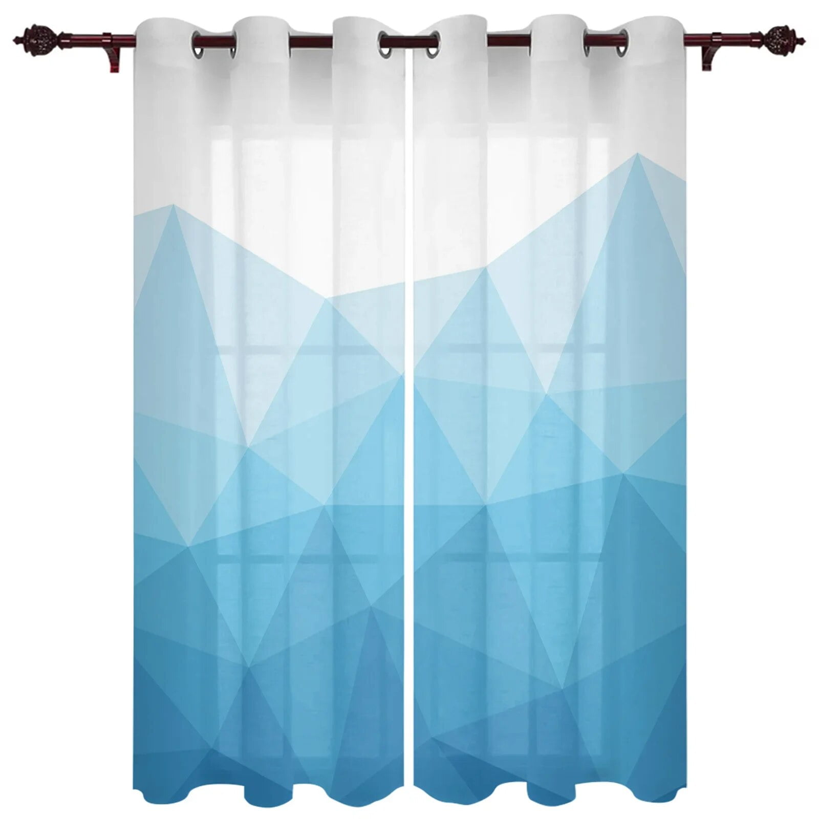 Modern Curtains Triangle Blue Gradient Baby Room Bedroom Creative ...