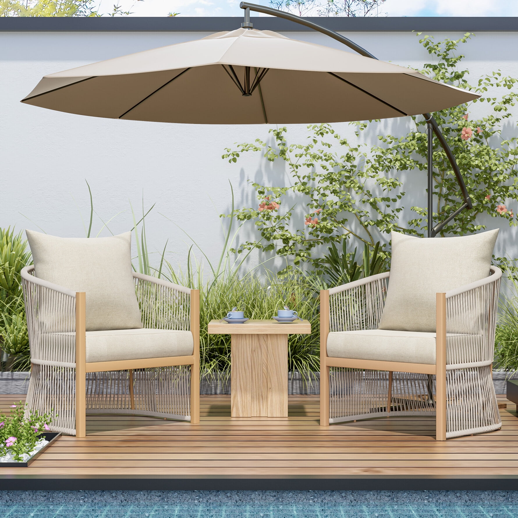Modern Curved Aluminum Lounge Chair, Thickly Padded Seat with Stylish ...