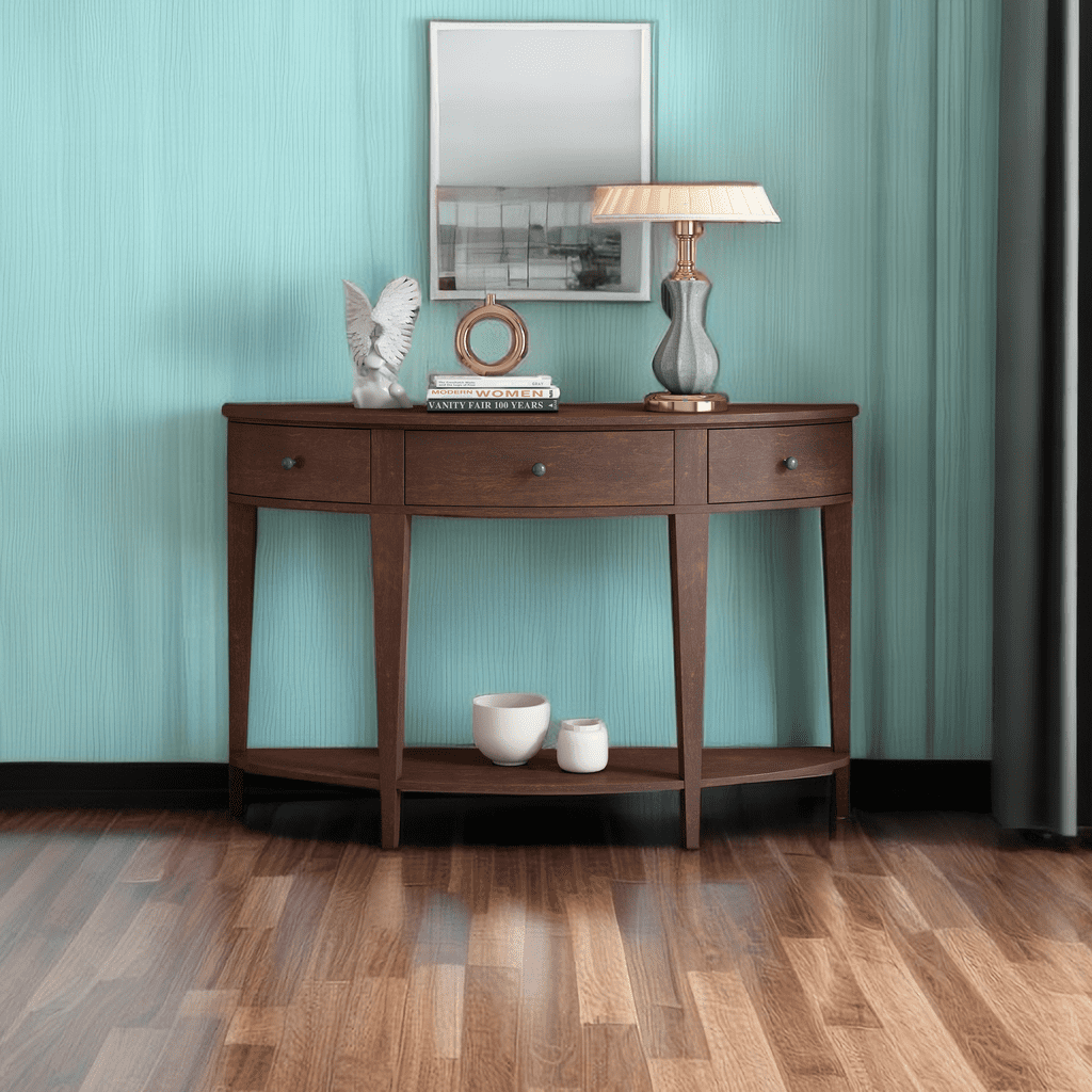 Modern Curved Console Table 51-Inch Half Moon Entry Sofa Table with ...