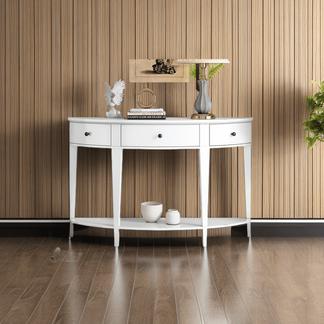 Modern Curved Console Table 51-Inch Half Moon Entry Sofa Table with ...