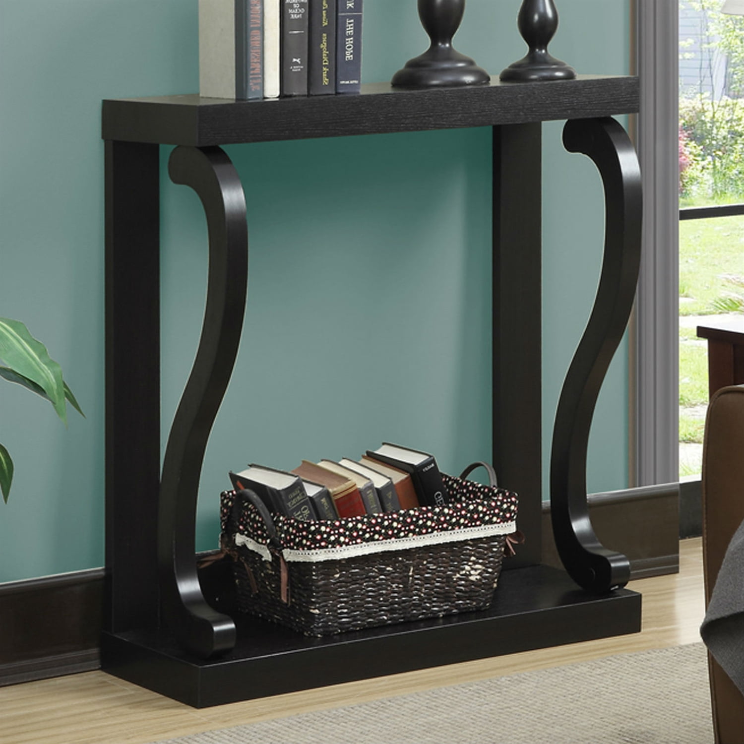 Modern Curved Legs Rich Espresso Console Table - Walmart.com