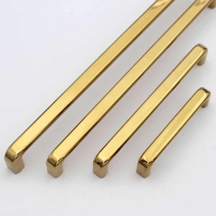 Modern Curved PVD Gold Handles Pulls Cabinet Drawer Dresser Furniture ...