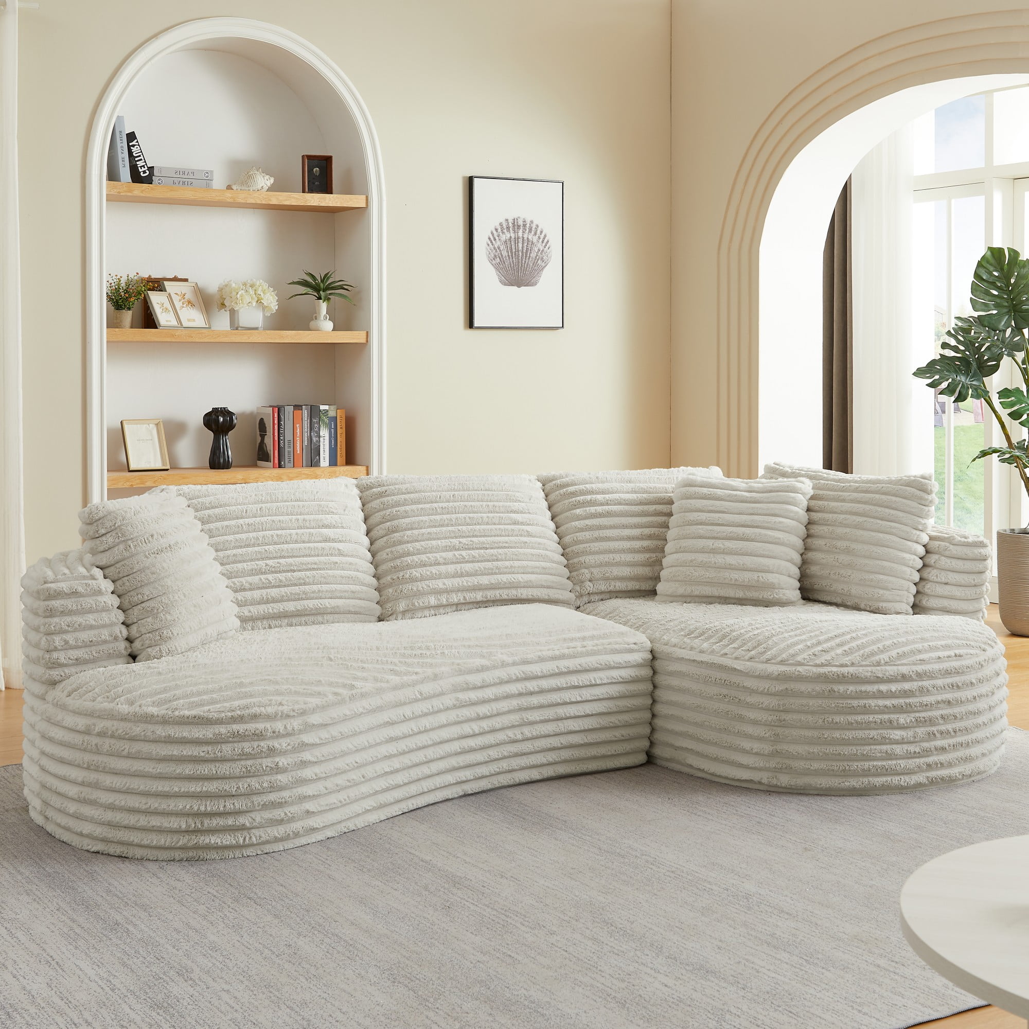 Modern Curved Right Face L-Shape Luxury Sectional Oversized Sofa ...