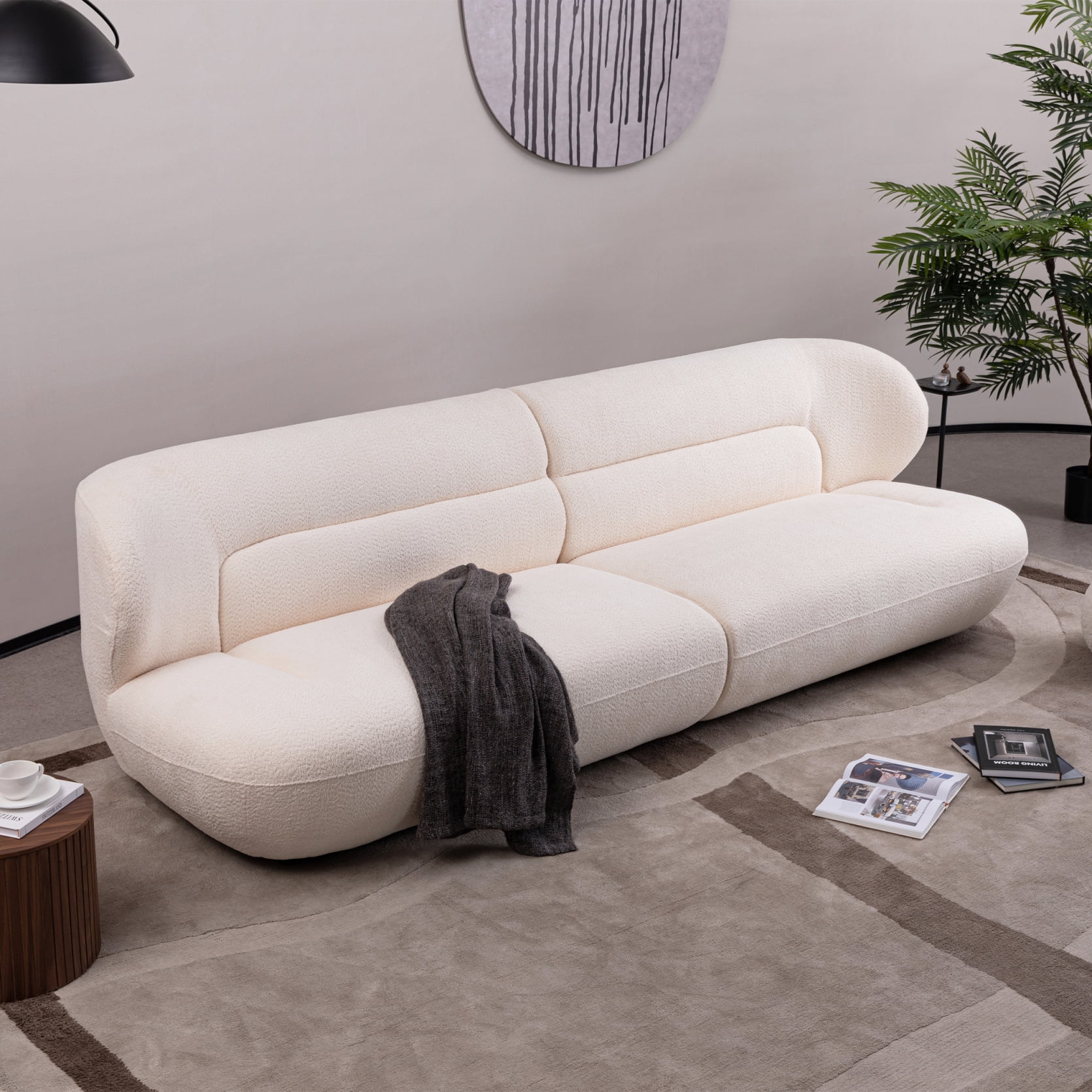 Modern Curved White Storage Ottoman – Multi-Purpose Furniture for ...