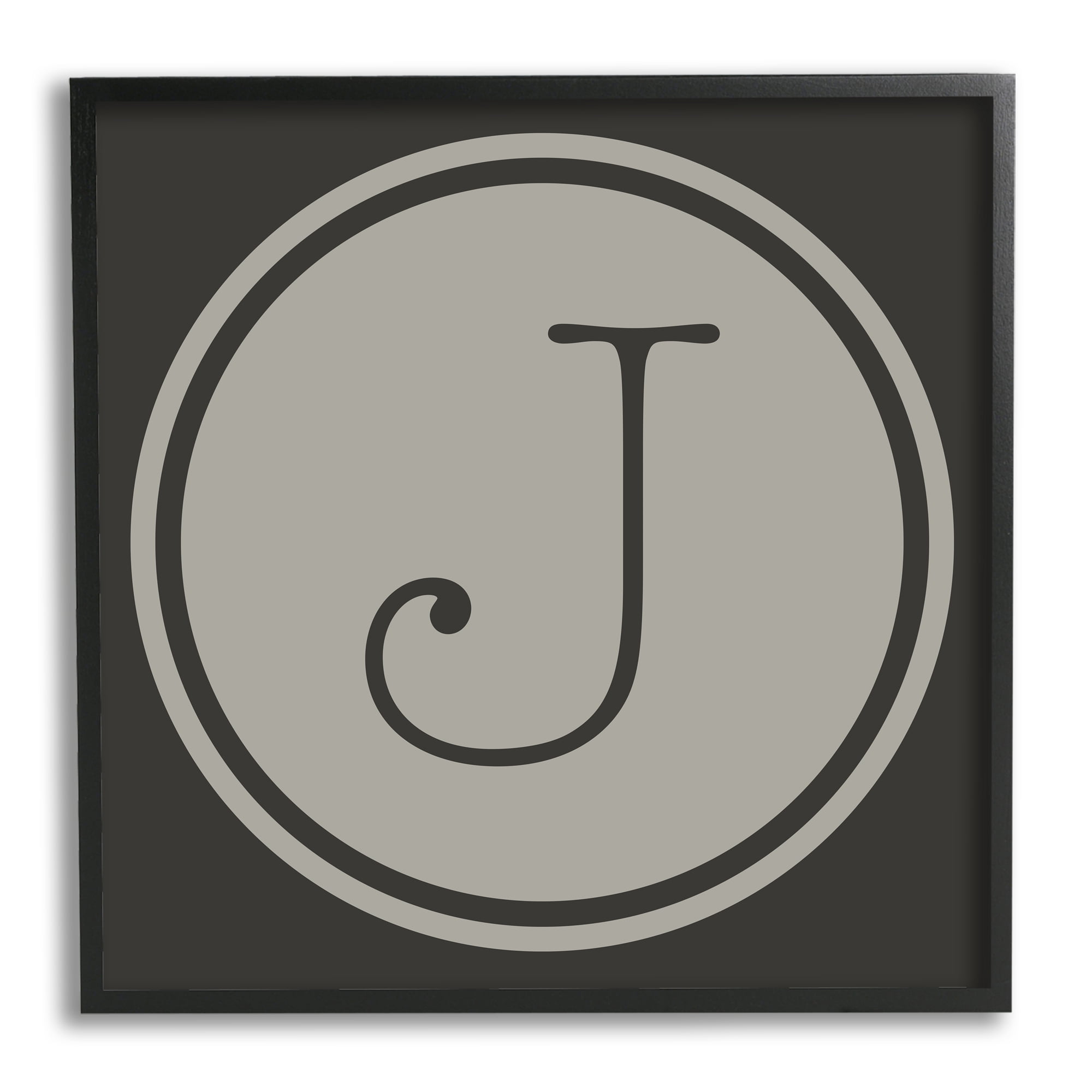 Modern D Initial Elevator Key Circular Shape Typography Framed Art ...