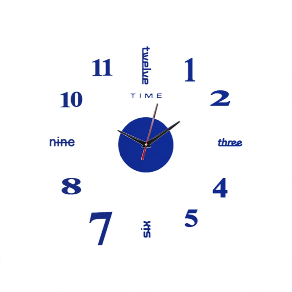 Modern DIY 3D Wall Clock, Large Frameless Design, Easy Installation ...