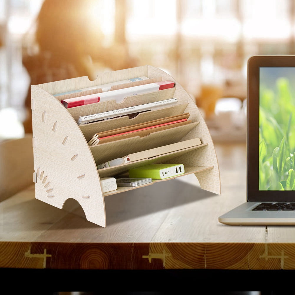 Modern DIY Office Display Rack Magazine File Organizer Desktop Document ...