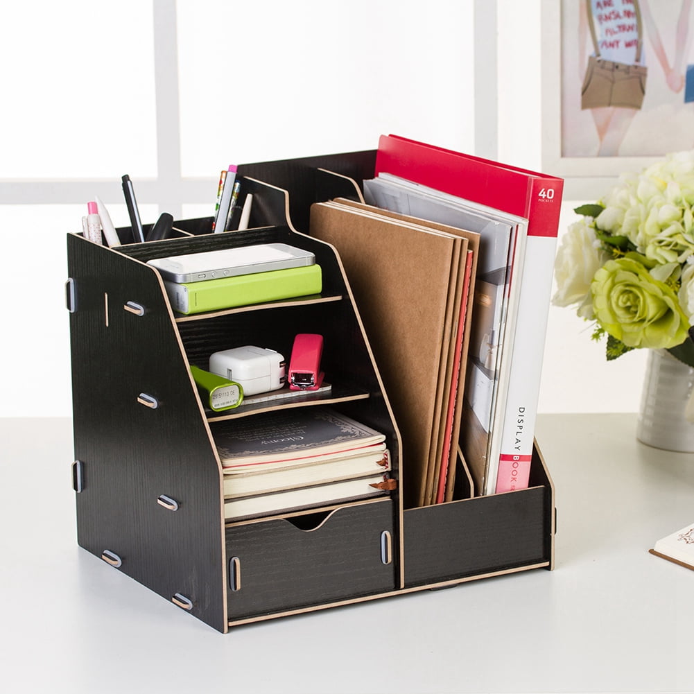 Modern DIY Office Display Rack Magazine File Organizer Desktop Document ...
