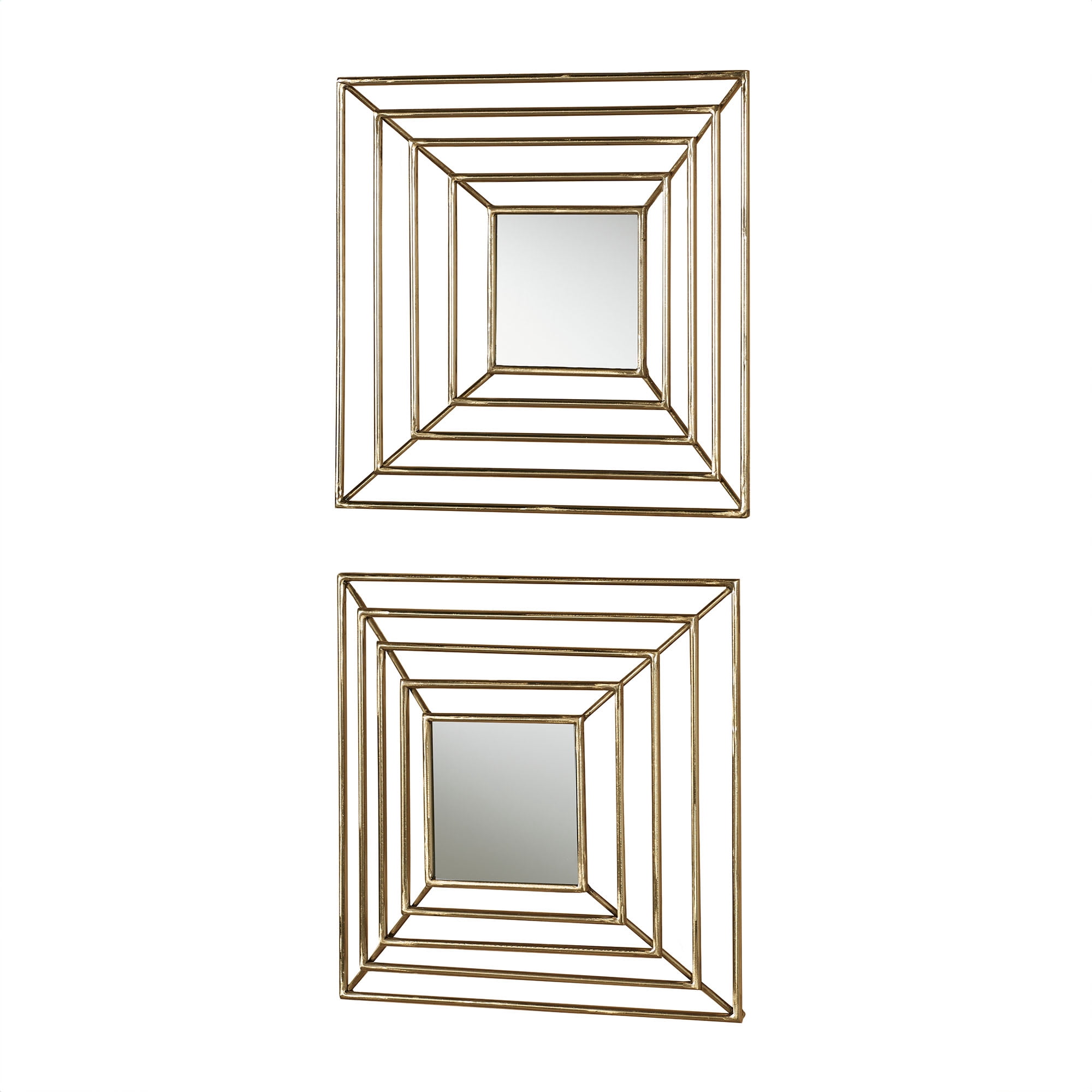 Modern Dacian Metal Openwork Mirrored Wall Art Set Gold 15