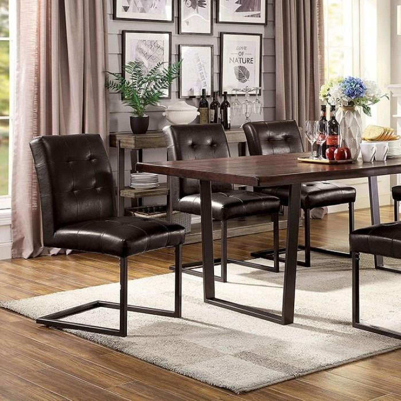 Modern Dark Oak & Gun Metal Dining Room Set 5pcs FOA Pisek - Walmart.com