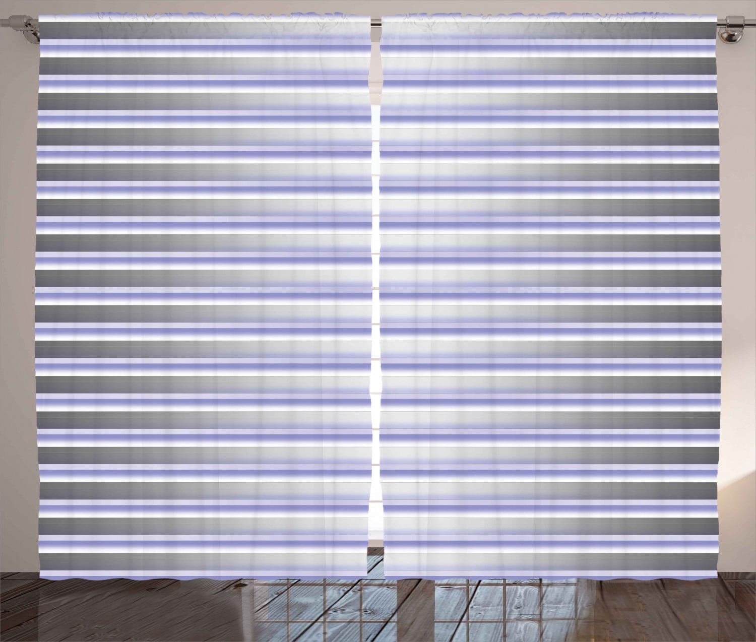 Ambesonne Animation Curtains 2 Panel Set, Digital Stripe Tube, 108" x ...