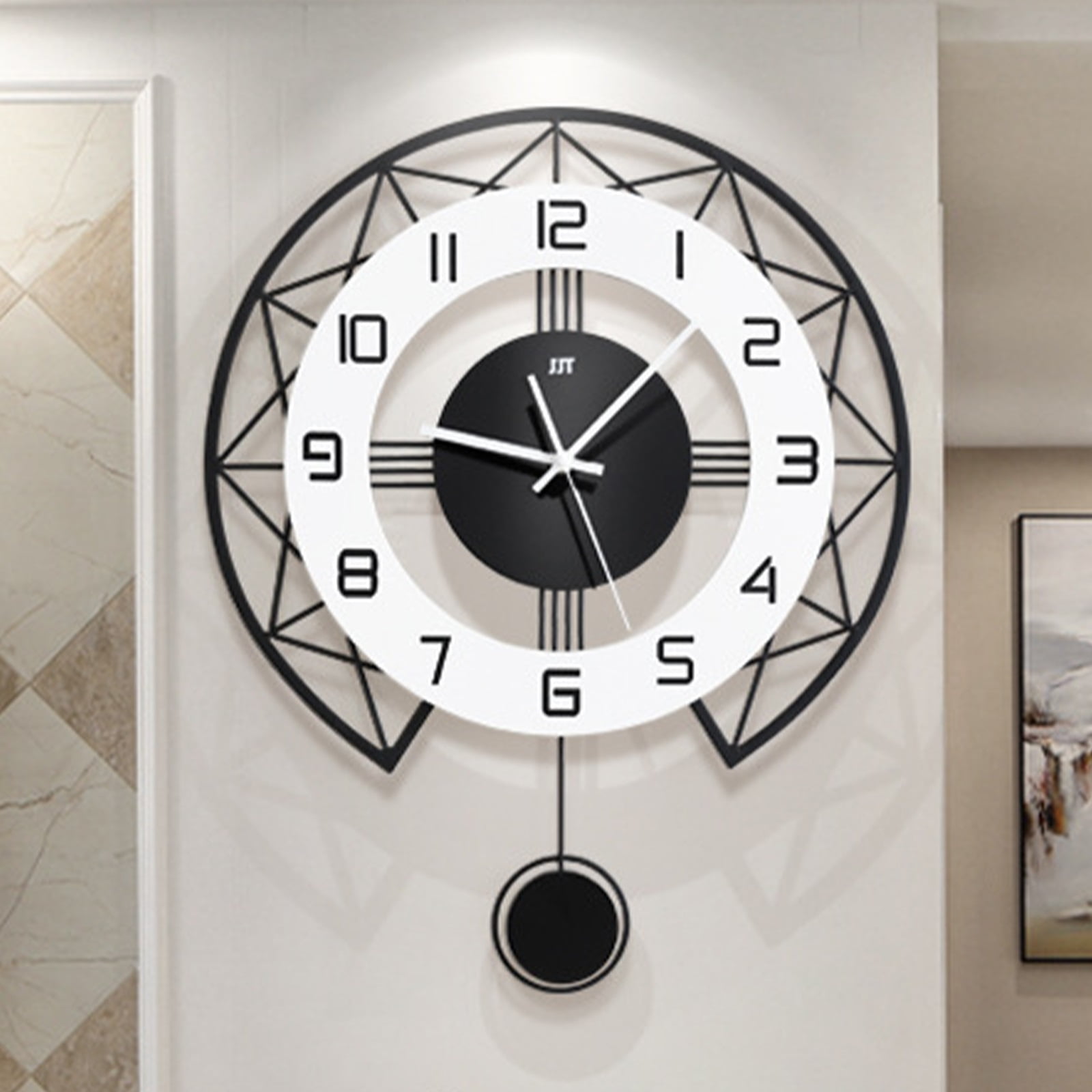 Modern Decorative Pendulum Wall Clock, Without Tick Noises, large ...