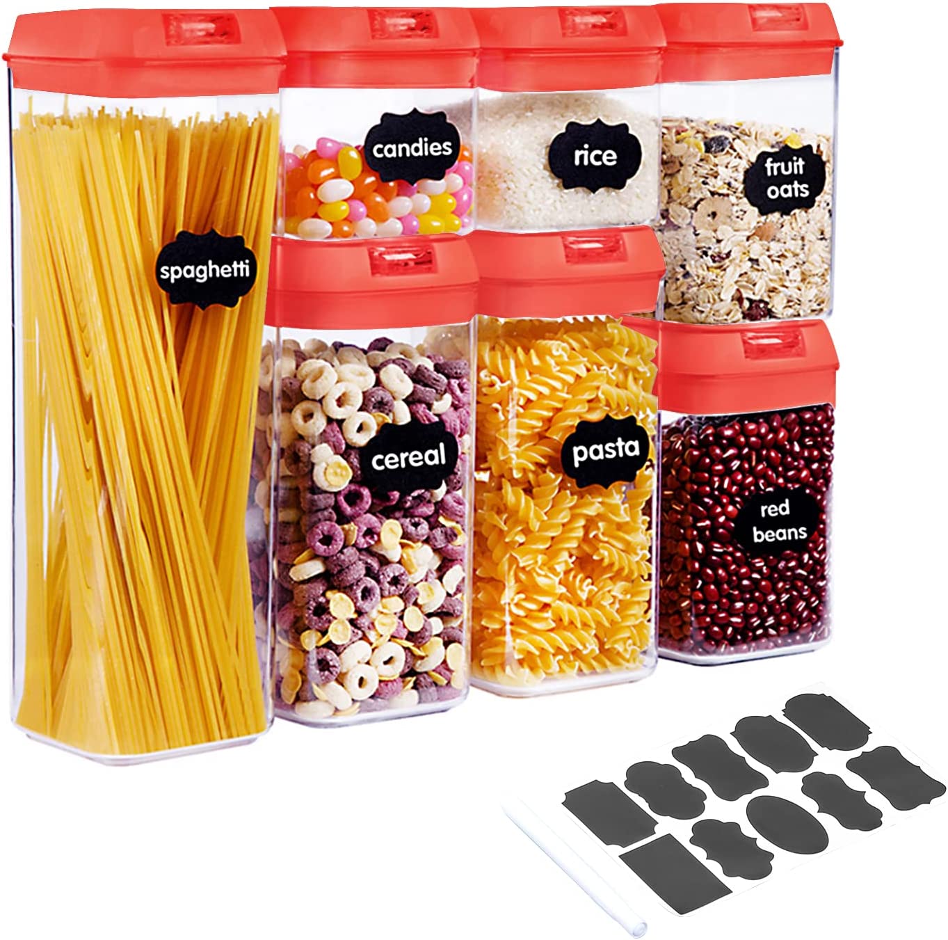 Modern-Depo Food Storage Container 7PCS Airtight Kitchen Plastic ...