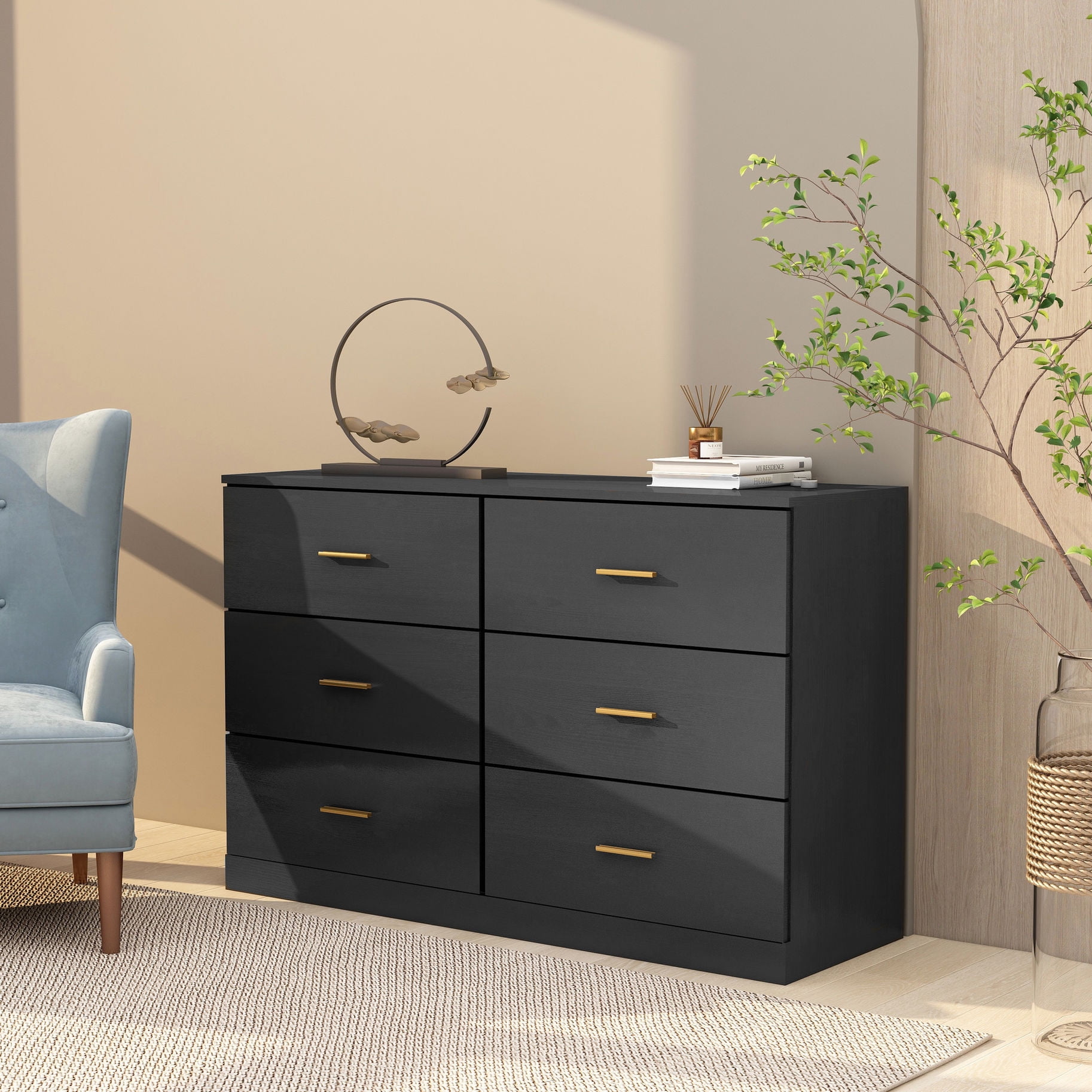 Modern Design Aesthetic - 6-Drawer Storage Capacity - Different Room ...