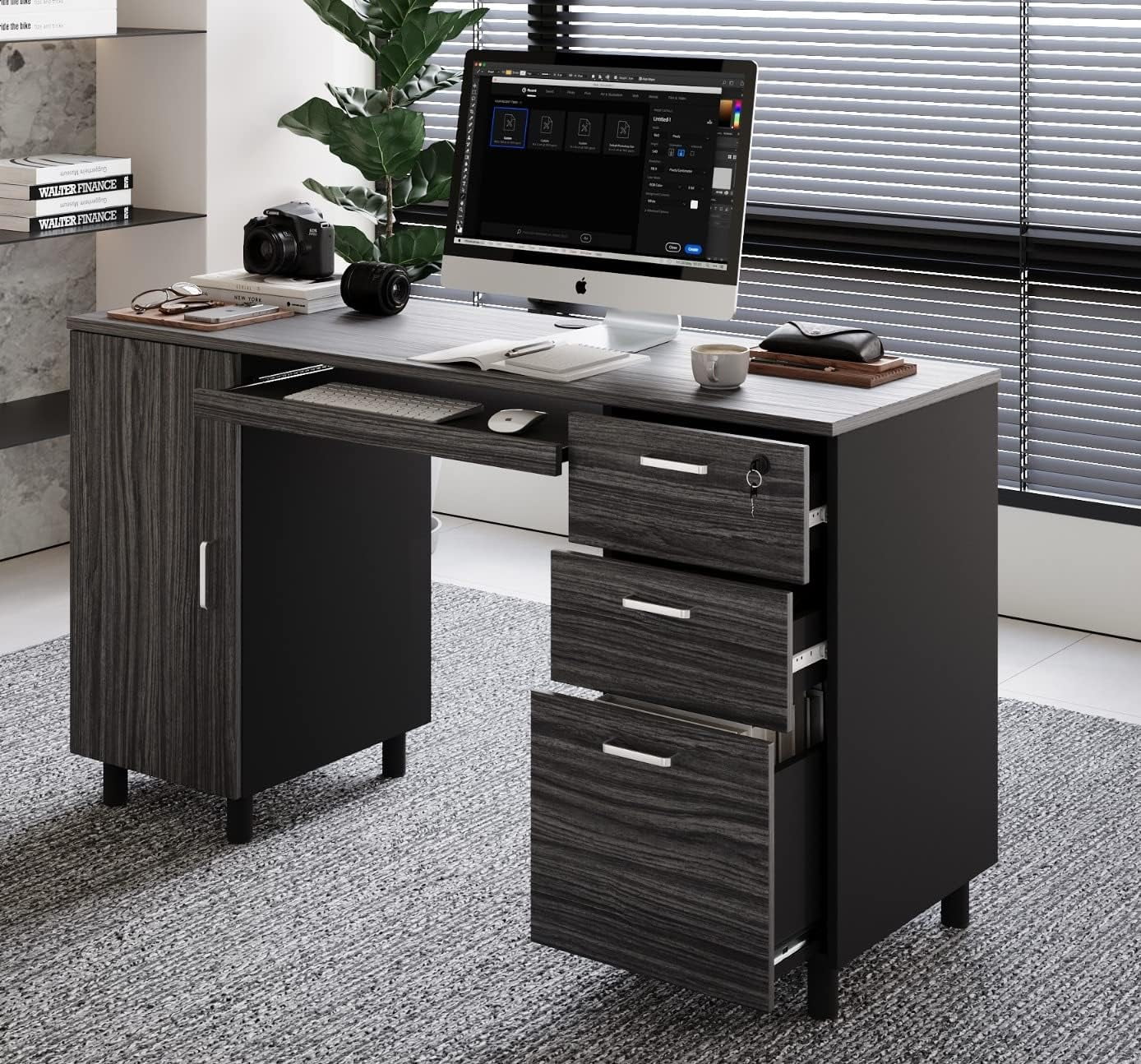 Modern Design by Crafts and Comfort Venice Computer Desk Great for Home ...