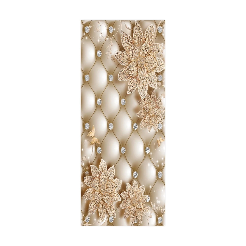 Modern Design Flower Pearls Door Sticker Poster Vinyl Self Adhesive ...