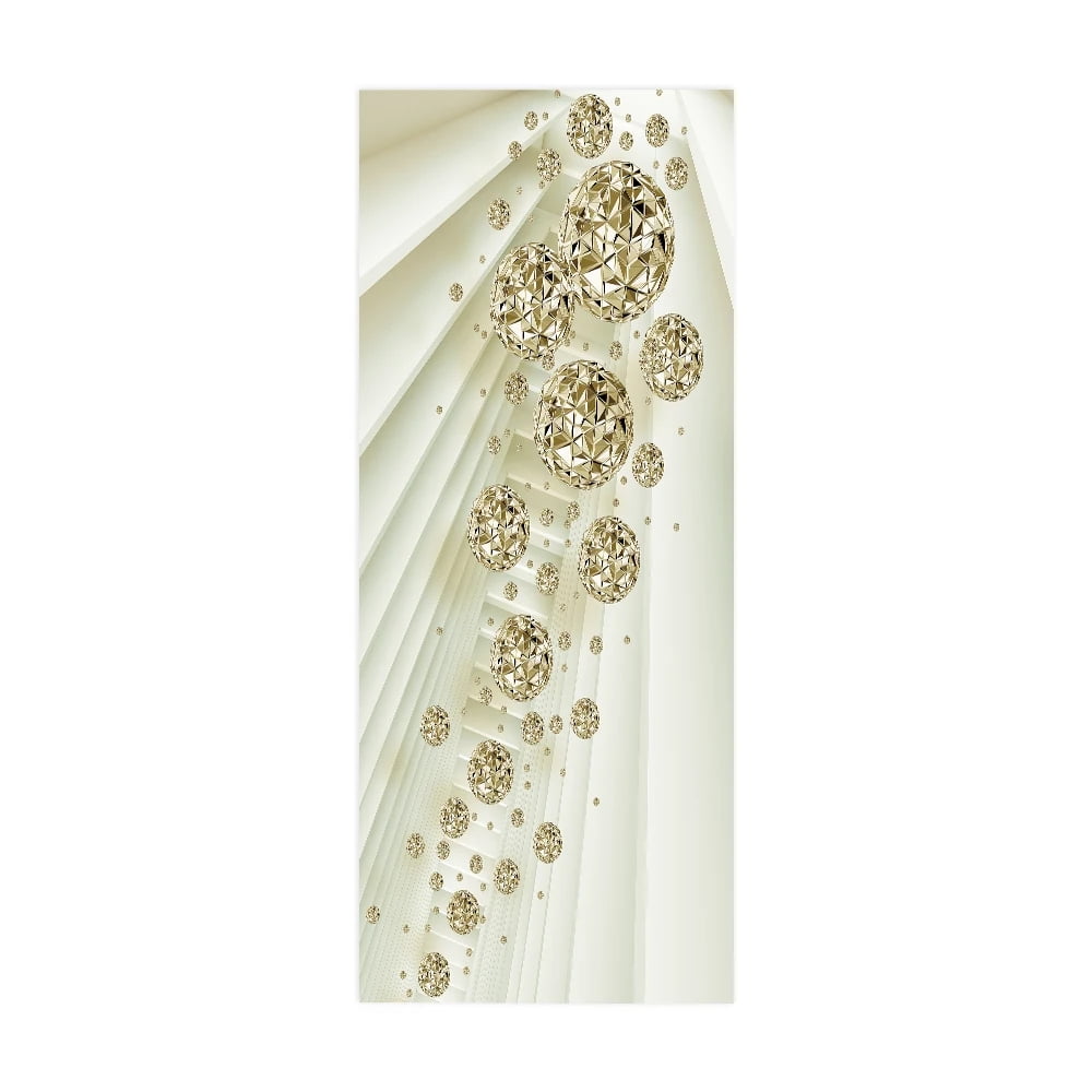 Modern Design Flower Pearls Door Sticker Poster Vinyl Self Adhesive ...
