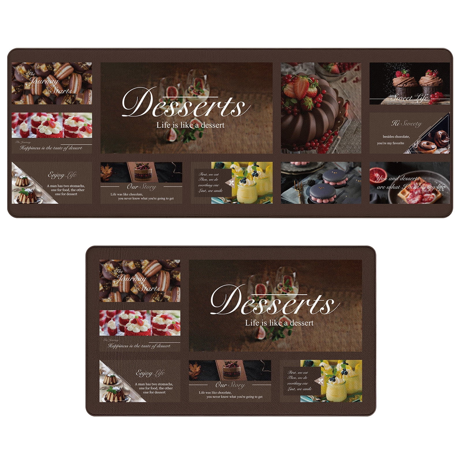 Modern Design Kitchen Rugs - 2 Piece Kitchen Mats Set Non-Slip Kitchen ...