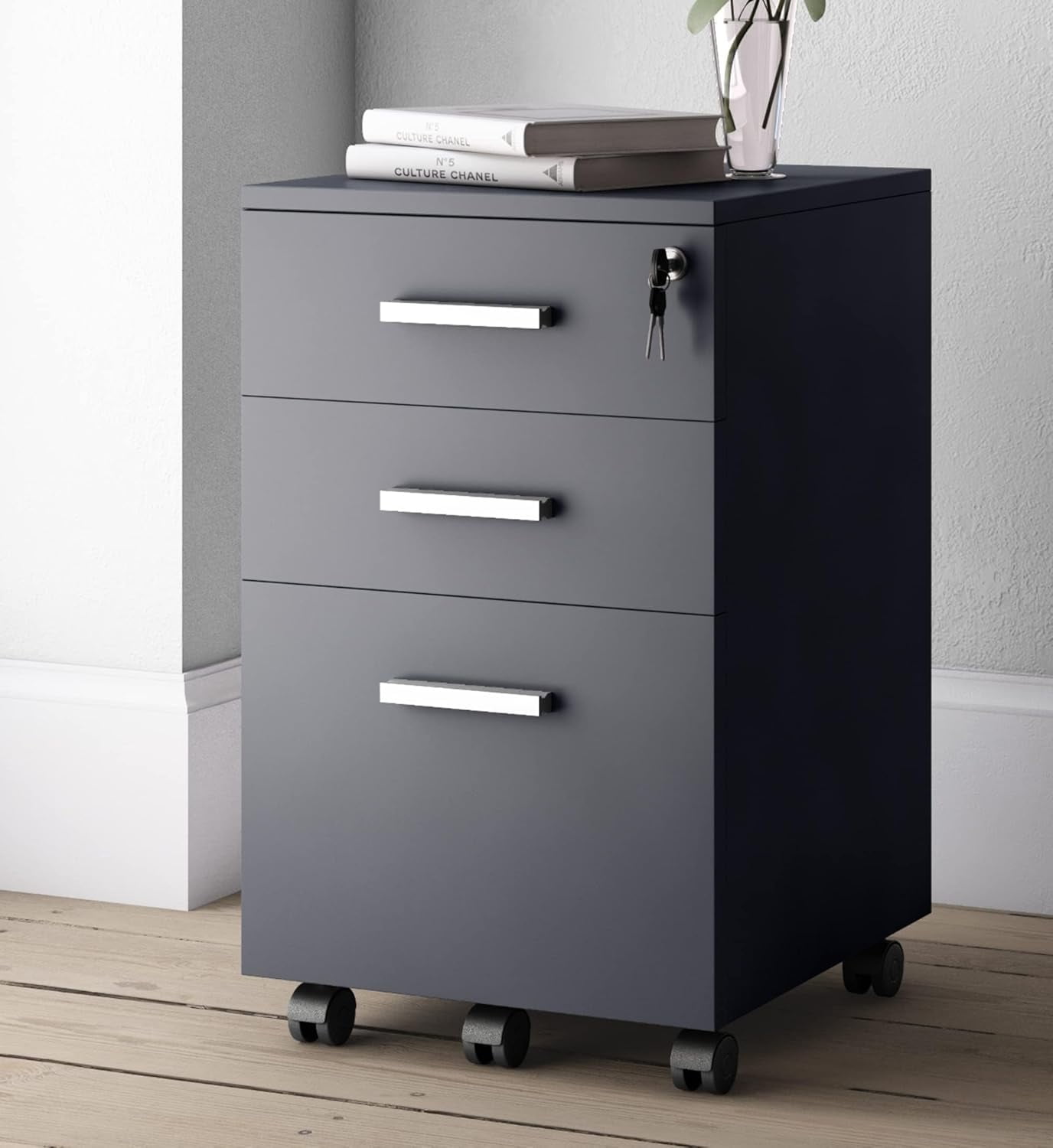 Modern Design Lazio Black File Cabinet, Filing Cabinets for Home Office ...