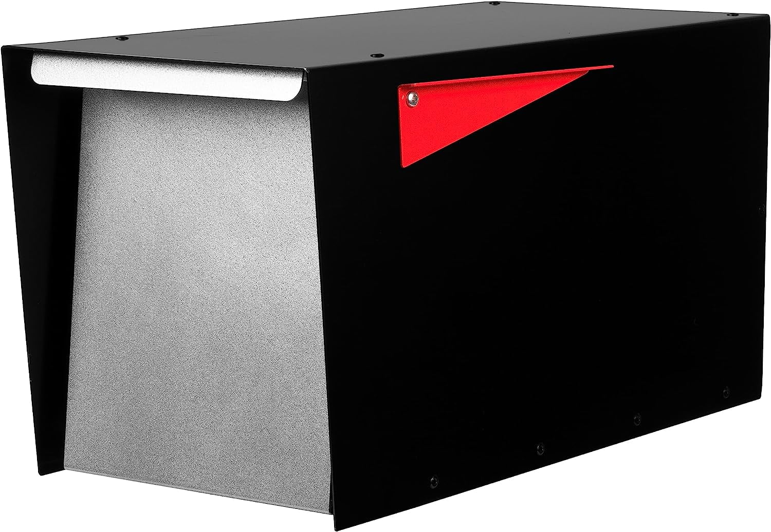 Modern Design Mailbox, Ready to Post Mount - Black Powder Coated Steel ...