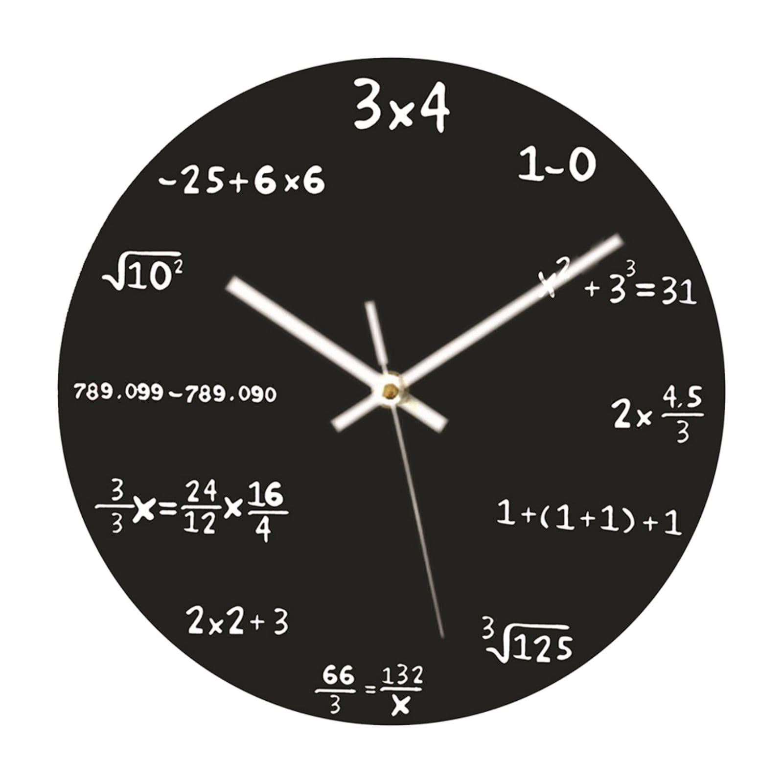 Modern Design Novelty Math Equation Wall Clock Black 12 Inch Math Wall ...