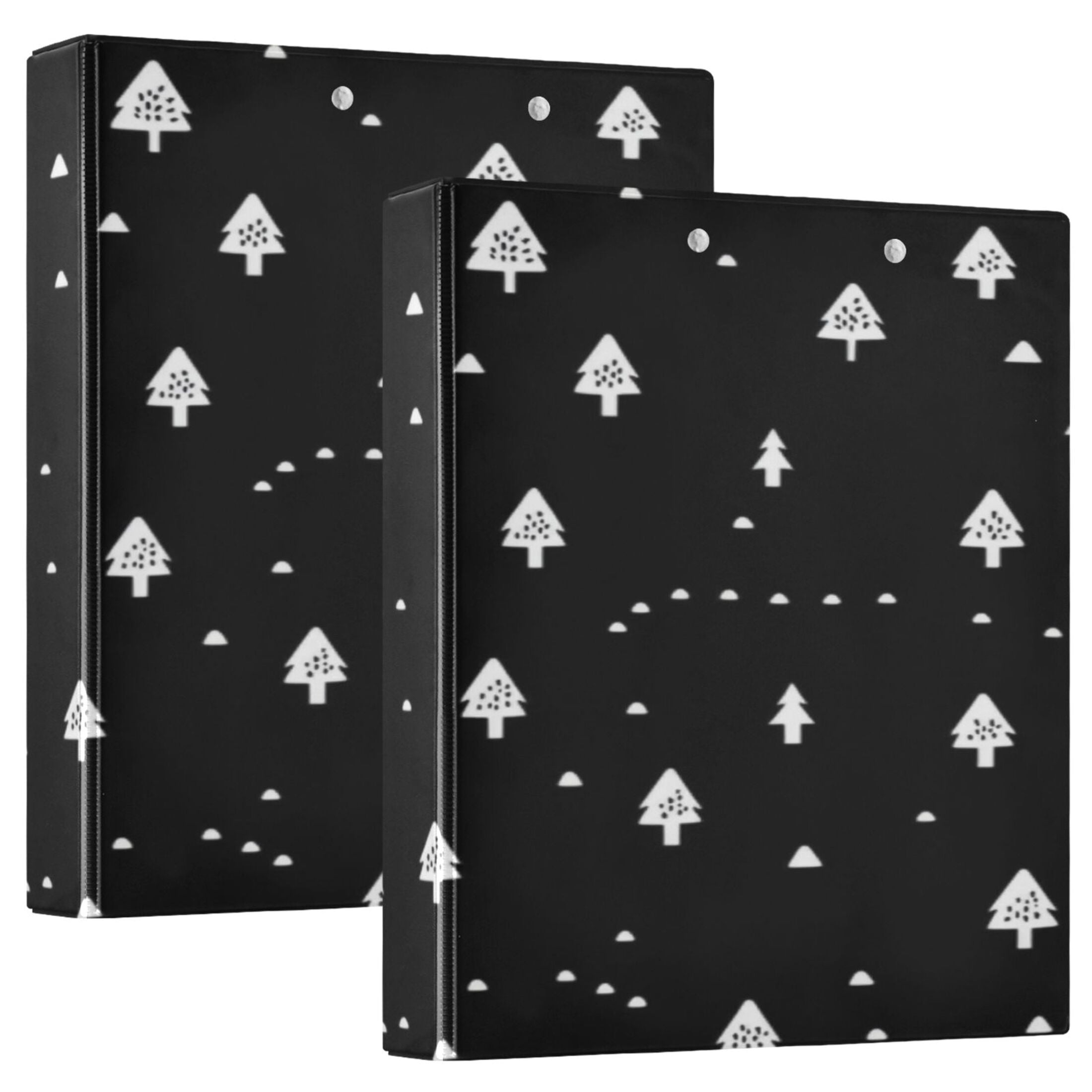 Modern Design Pattern Tree 12.4x10.6in PVC Round Ring Binder, D-Ring 3 ...
